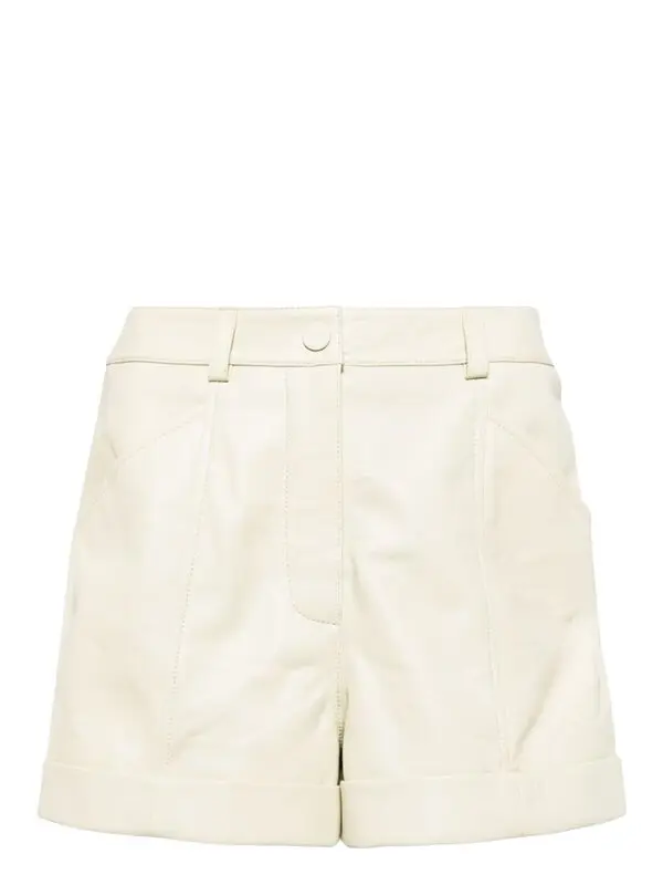 YVES SALOMON High-waisted Leather Shorts - White