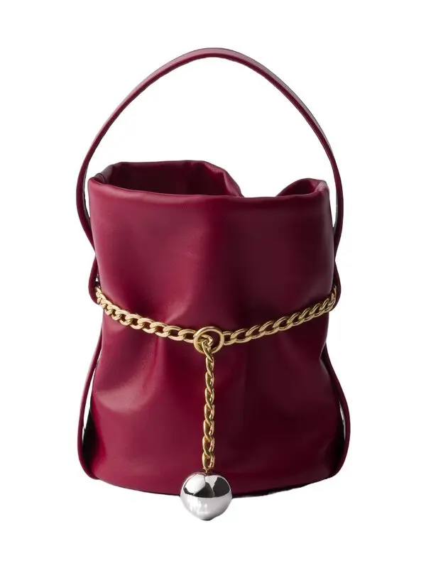 Prada Mini Bucket Bag In Nappa Leather - Cherry
