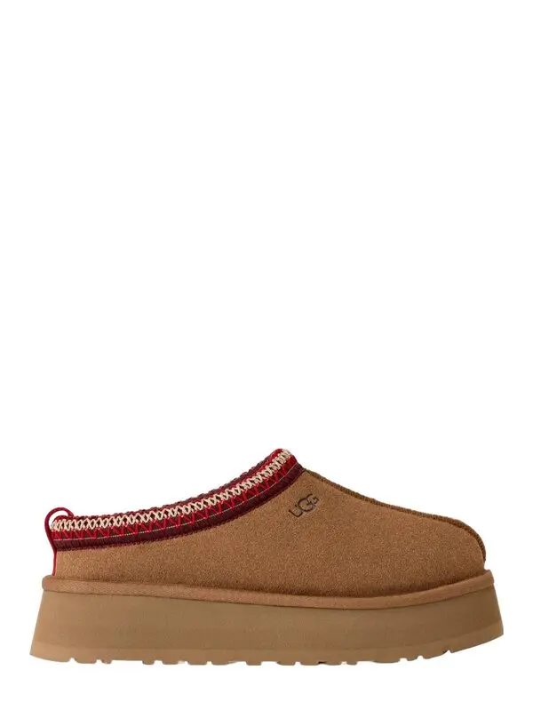 UGG Tazz Platform Sole Embroidered Loafers - Maroon