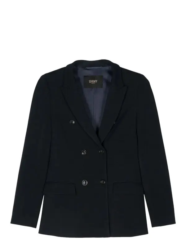 Seventy Double-breasted Knitted Blazer - Black