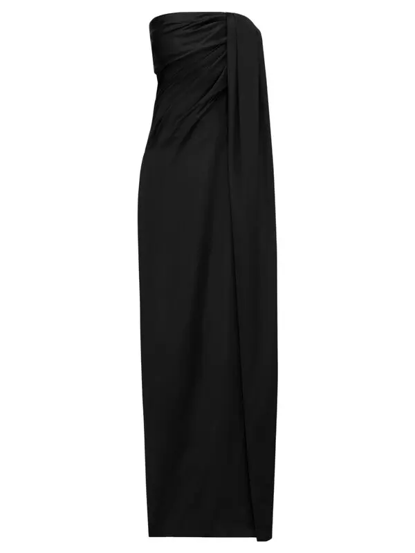 Saint Laurent Draped Strapless Maxi Dress - Black