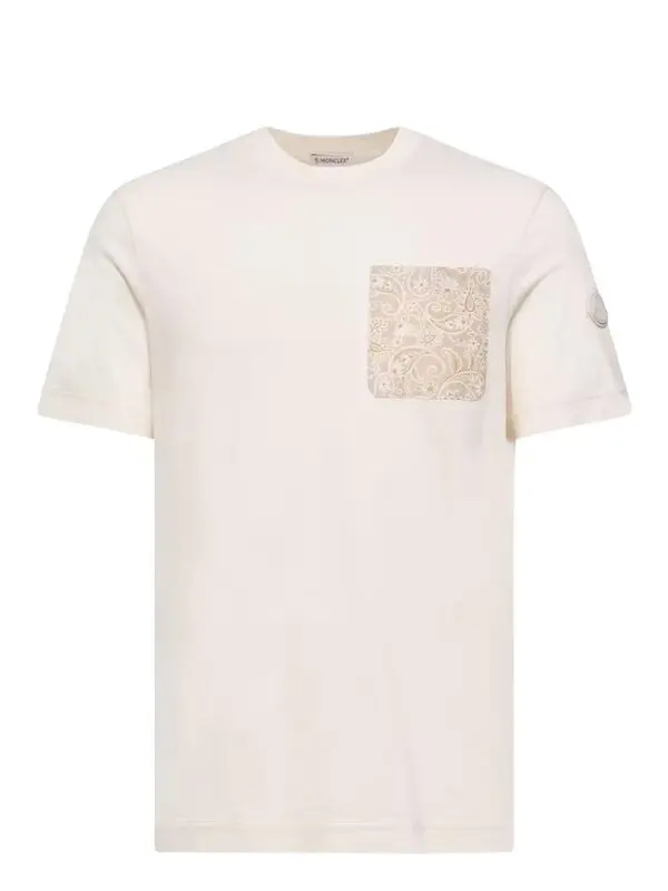 Moncler Paisley Print Cotton T-shirt - Beige