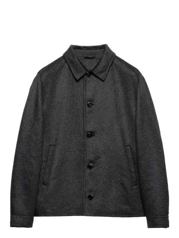 Prada Cashmere Blouson Jacket - Coal Gray
