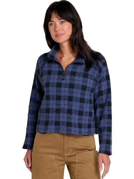 TOAD & CO Kennicott 1/4 Zip Pullover - Black Plaid