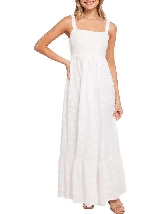 PETAL & PUP Embroidered Cotton Maxi Dress - White
