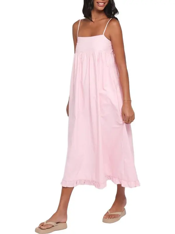 PETAL & PUP Miuccia Sleeveless Cotton Maxi Sundress - Pink