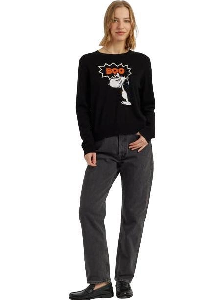 Chinti & Parker Wool-cashmere Snoopy Boo Sweater - Black
