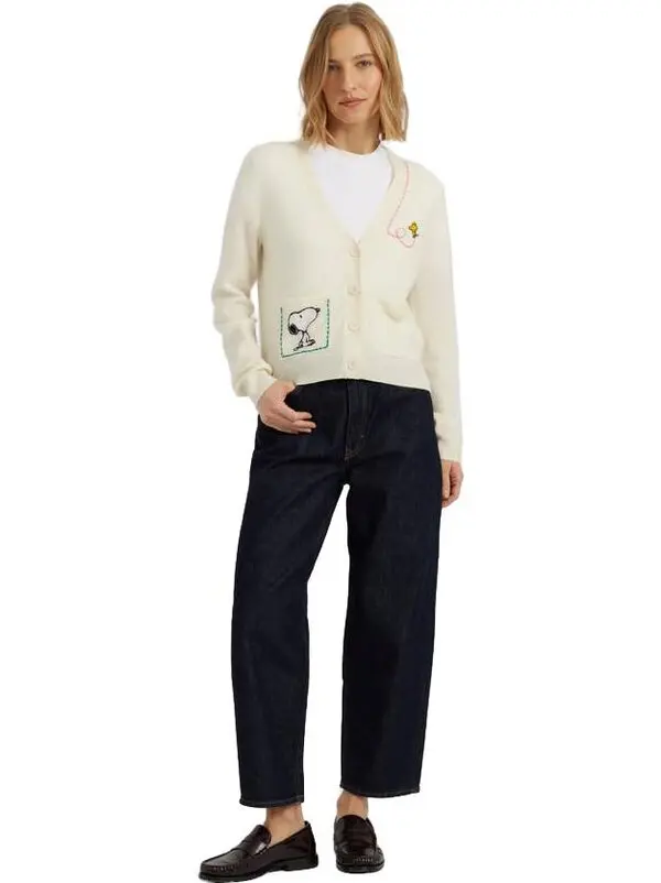 Chinti & Parker Wool-cashmere Snoopy Pocket Cardigan - Cream