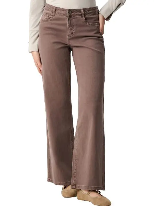 Joseph Ribkoff Classic Wide-leg Stretch Jeans - Mink