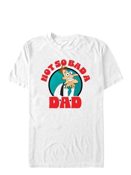 PHINEAS AND FERB Not So Bad A Dad Short Sleeve Graphic T-shirt - White