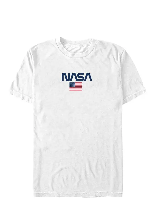 NASA Americana Logo Flag Short Sleeve Graphic T-shirt - White