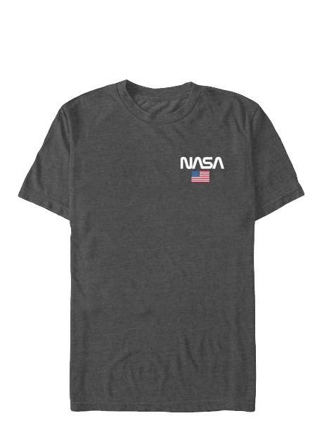NASA Pocket Flag Logo Graphic T-shirt - Dark Heather
