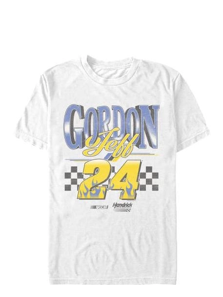 HENDRICK MOTORSPORTS Jeff Gordon Checkered 24 Short Sleeve Graphic T-shirt - White