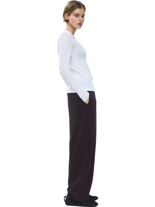 H&M Viscose-blend Barrel-leg Pants - Dark Brown