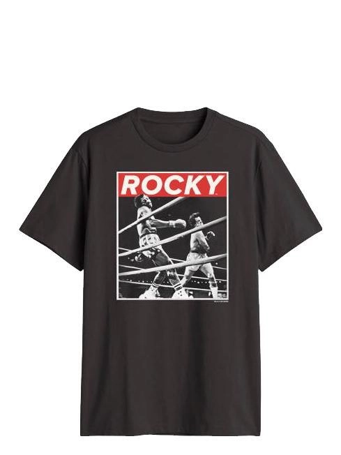 ROCKY Savage Punch Poster T Shirt - Black
