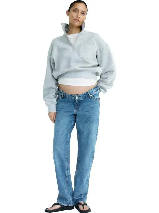 H&M Mama Straight Low Waist Jeans - Denim Blue