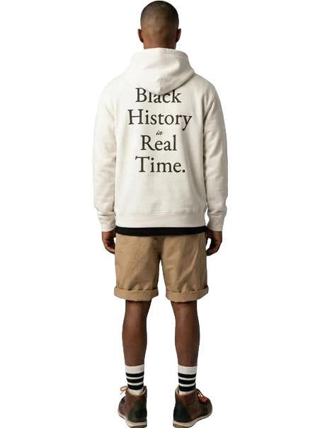 AMIR JAMES CLOTHIERS Black History In Real Time" Fleece Hoodie - Beige