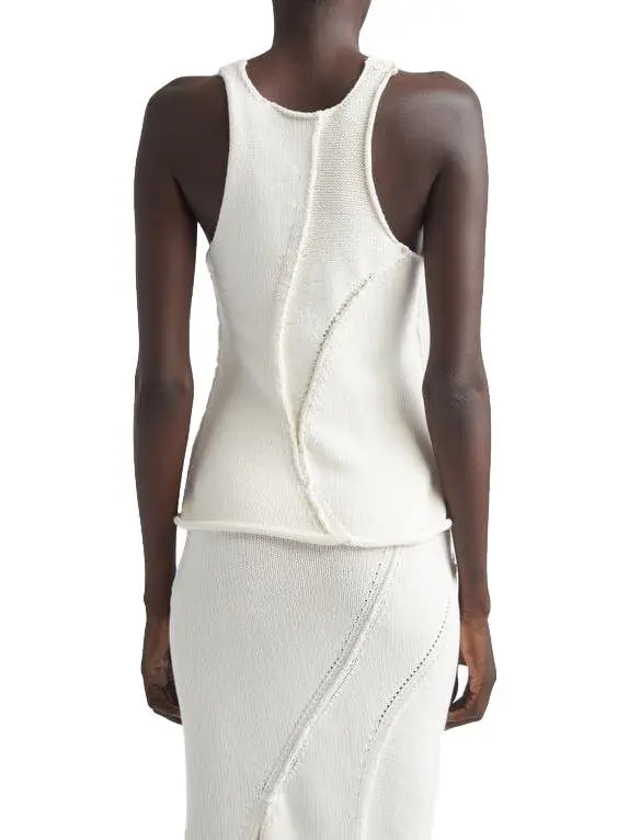 AISLING CAMPS Eddy Cotton Blend Sweater Tank - Ivory