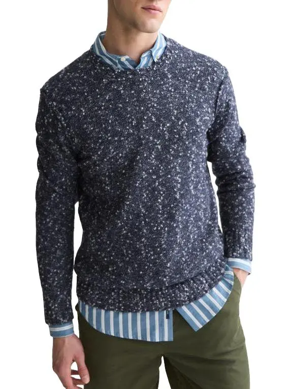 Scotch & Soda Melange Bouclé Crewneck Sweater - Sky Captain