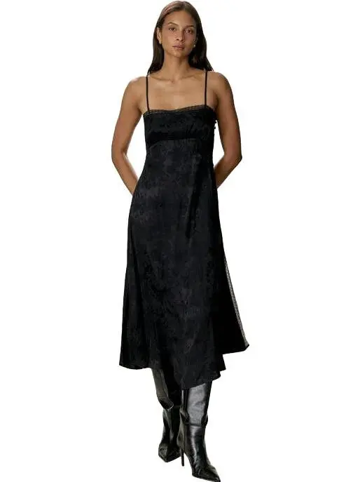 Rebecca Taylor Neveah Jacquard Cami Dress - Noir