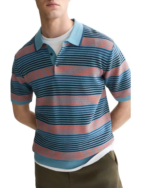 Scotch & Soda Striped Regular Fit Polo - Adriatic Blue Stripe