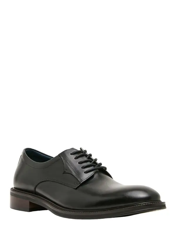 Steve Madden Buckner Leather Plain Toe Derby - Black
