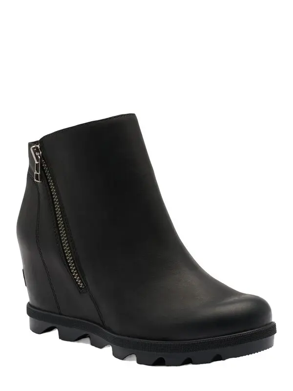 Sorel Joan Rhapsody Zip Wedge Bootie - Black/black