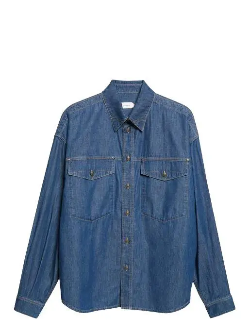 Versace Denim Button-up Shirt - Dark Blue
