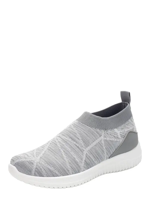 MIO MARINO Lightweight Geometric Knit Slip-on Sneakers - Light Gray
