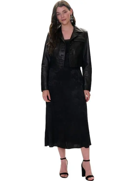 Rebecca Taylor Piper Cropped Leather Jacket - Noir