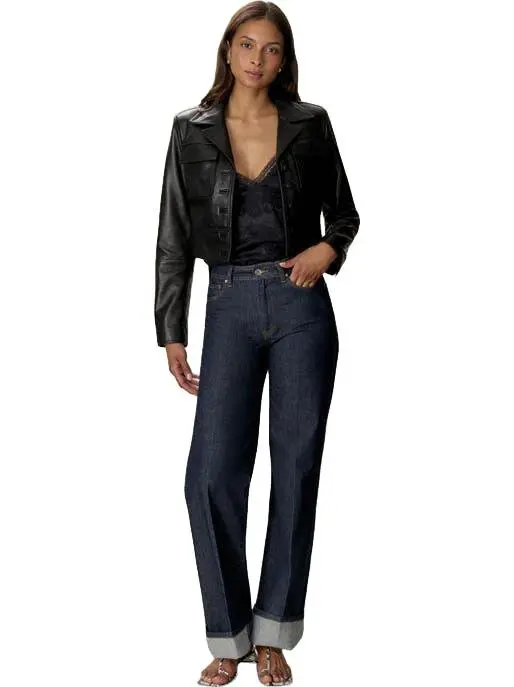 Rebecca Taylor Piper Cropped Leather Jacket - Noir