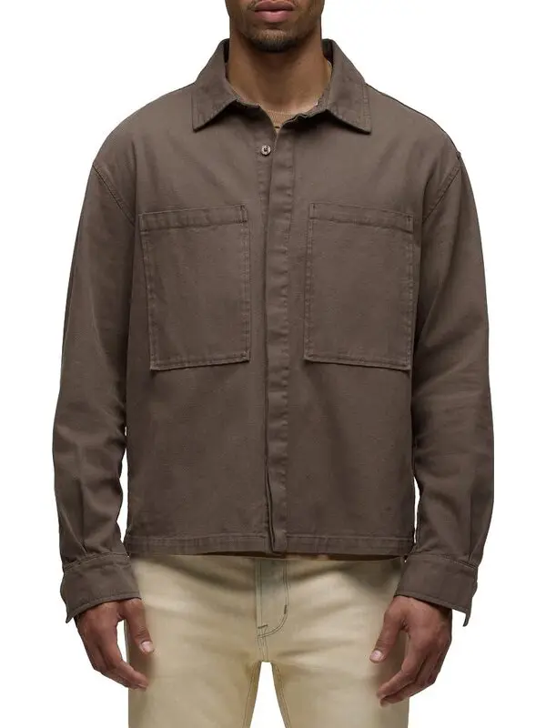 Hudson Jeans Relaxed Long Sleeve Overshirt Jacket - Canteen