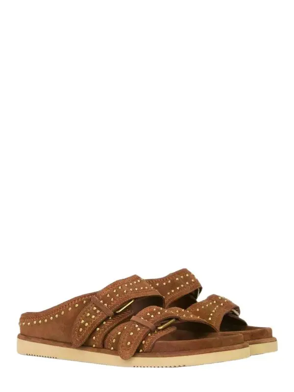 Ash Studded Buckled Sandals - Brown