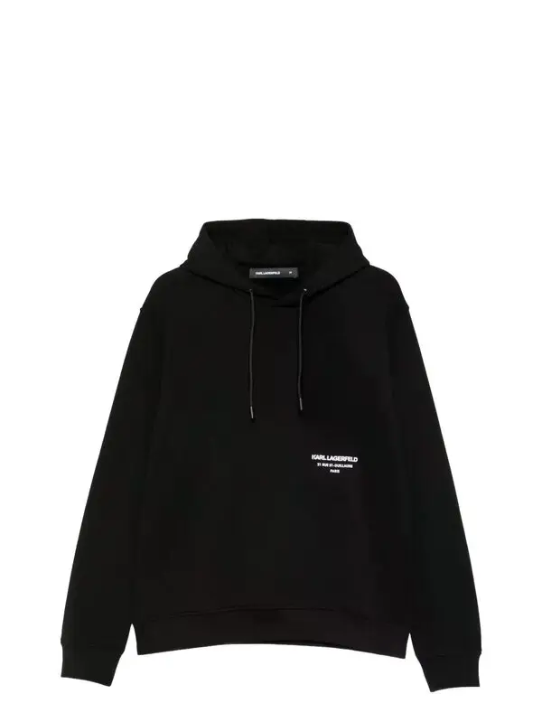 Karl Lagerfeld Logo-print Drawstring Hoodie - Black