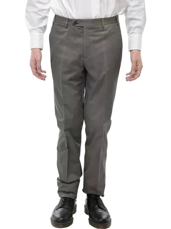 Corneliani Belt-loop Pressed-crease Trousers - Grey