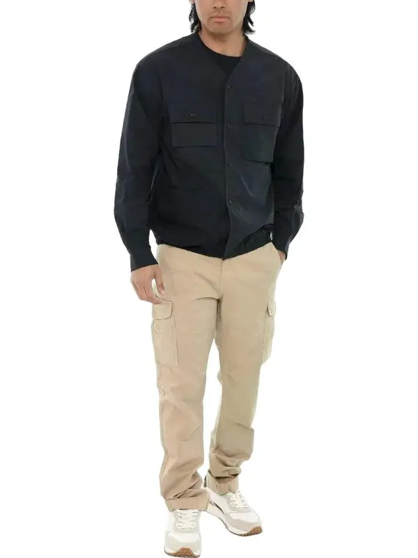 Woolrich V-neck Button-up Jacket With Chest Pockets - Blue