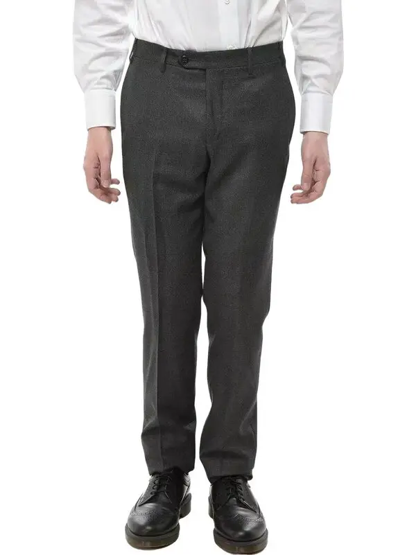 Corneliani Academy Pressed-crease Wool Trousers - Grey