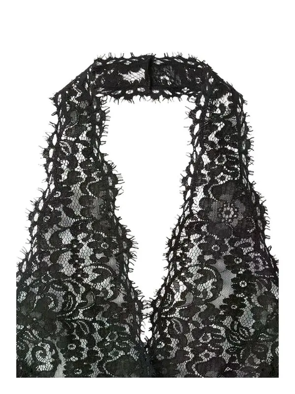 Stella McCartney Lace Halterneck Top - Black