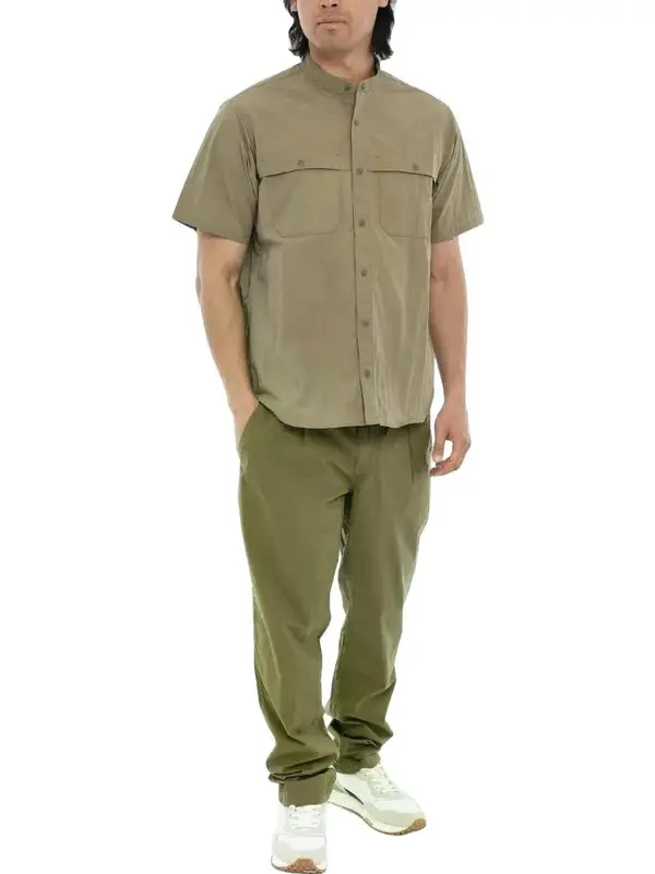Woolrich Short-sleeve Band-collar Shirt - Green