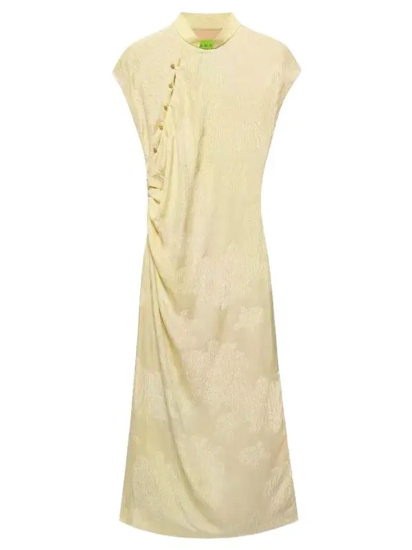 Shanghai Tang Jacquard Qipao Dress - Neutrals