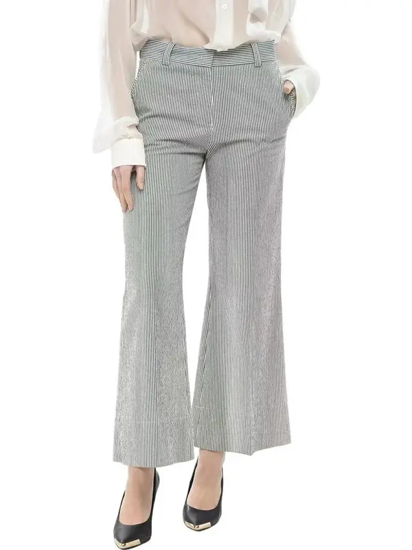QL2 QUELLEDUE Awning Stripe Chino Trousers - White
