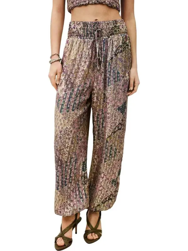 Ba&sh Patchwork High-waisted Trousers - Pink