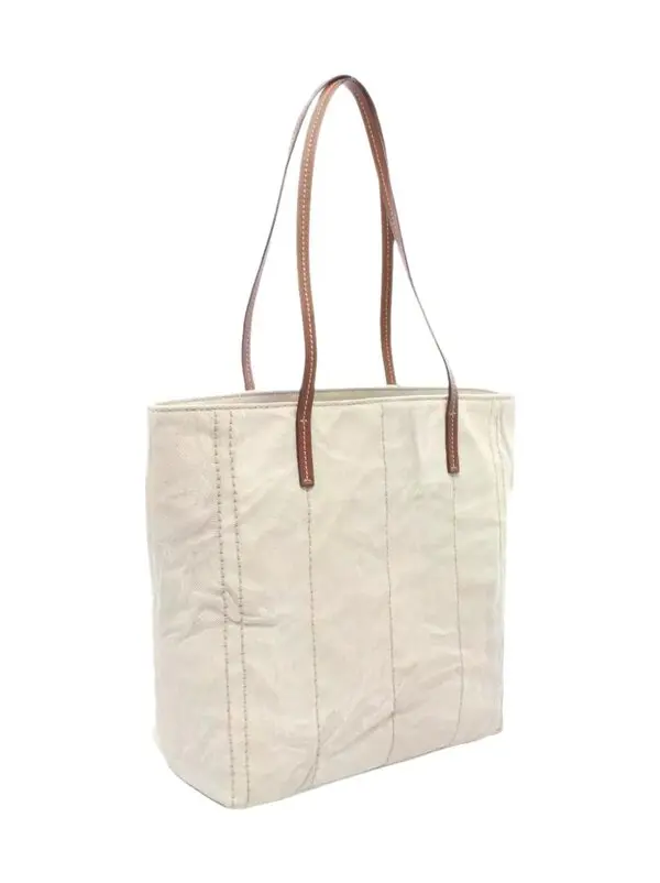 Prada 2000s Logo-print Canvas Tote Bag - Neutrals