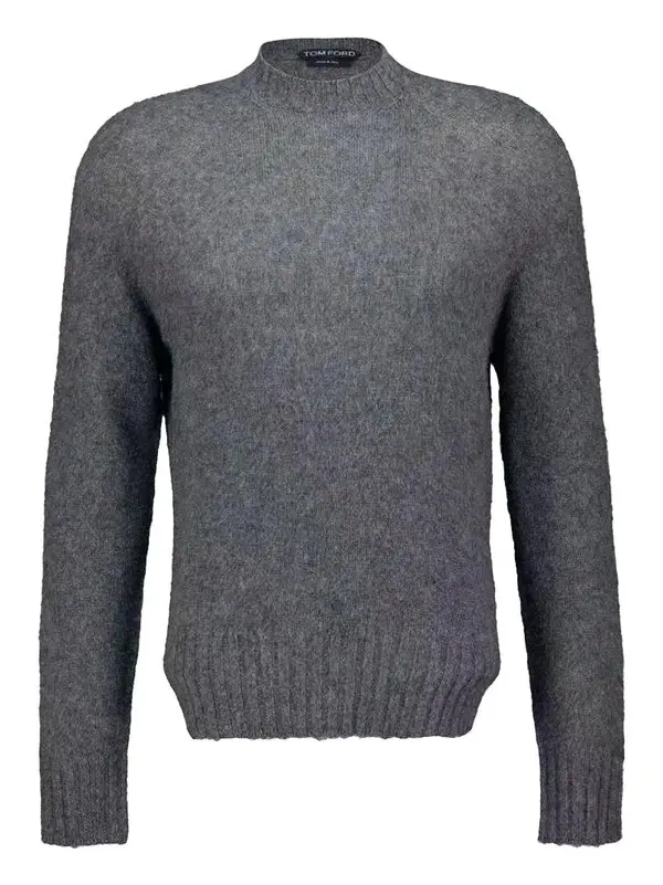 TOM FORD Seamless Brushed Cashmere Crewneck Sweater - Grey