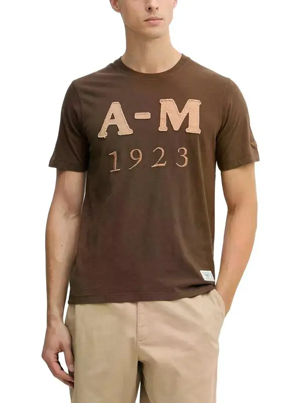 AERONAUTICA MILITARE Logo-patch Embroidered T-shirt - Brown
