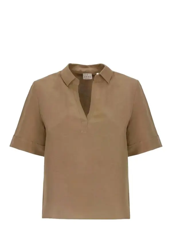 EMME Short-sleeve V-neck Shirt - Neutrals
