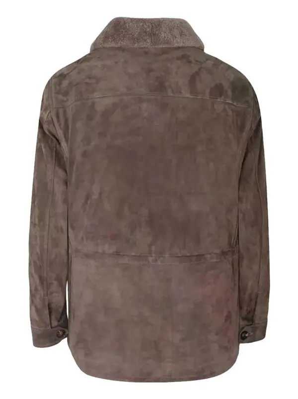 Pal Zileri Button-up Coat With Shearling Collar - Brown