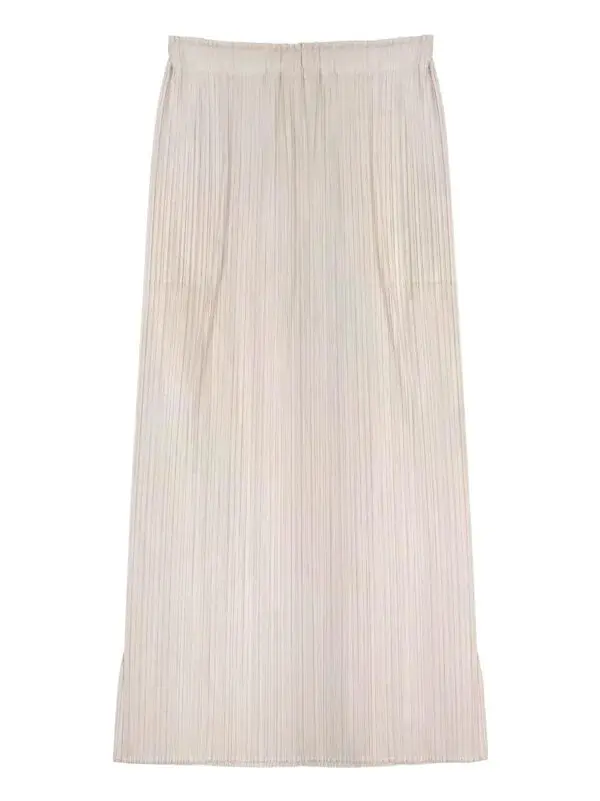 Issey Miyake Beige Pleated Midi Skirt - Neutrals