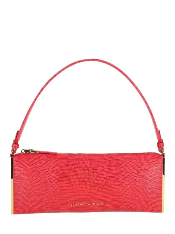 Elisabetta Franchi Lizard-effect Trim Shoulder Bag - Red