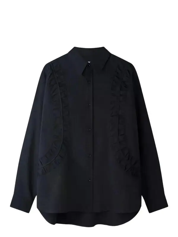 SAGE NATION Fossil Ruched-panel Shirt - Black